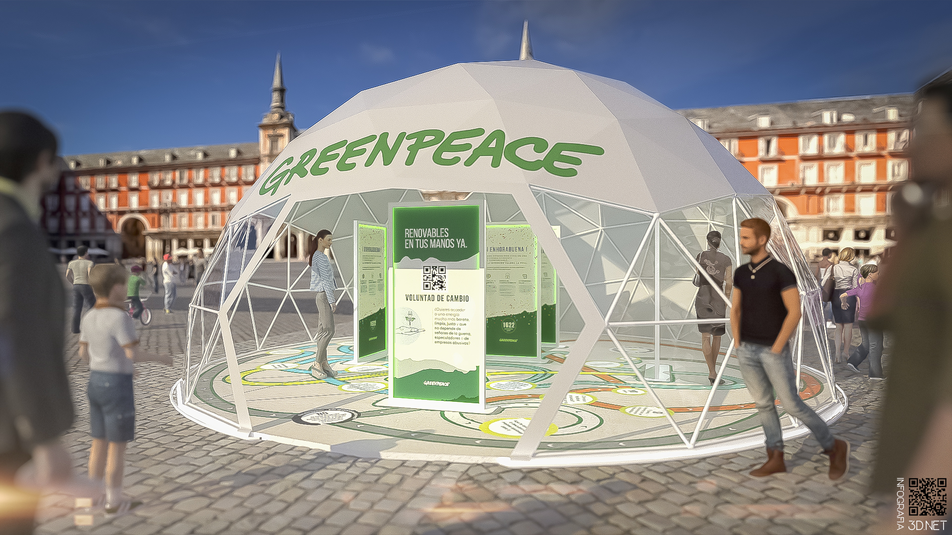 Evento"Renovables en tus manos YA"for Green Peace | Infografia3D